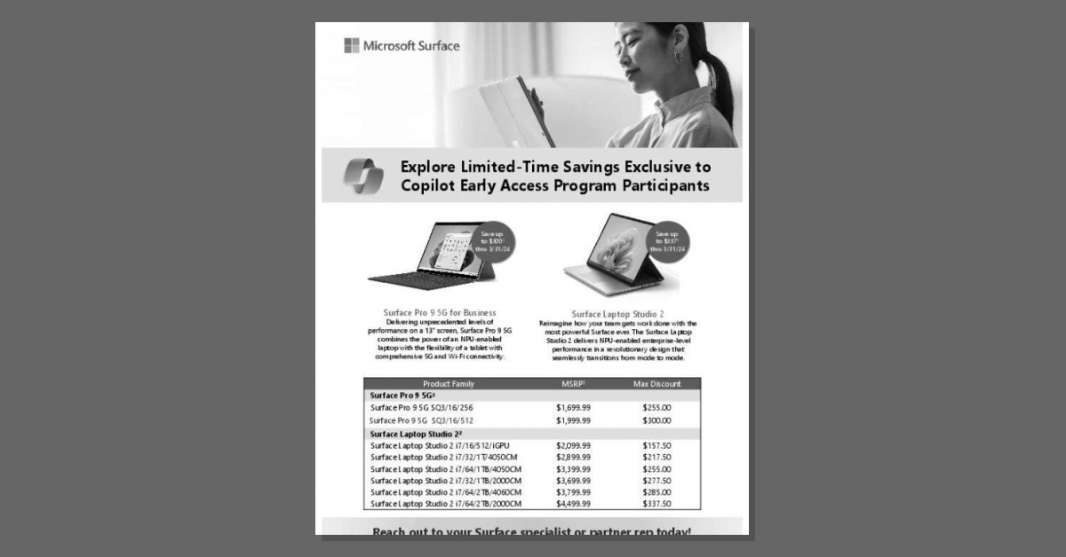 FY24 Surface Copilot Promo Flyer