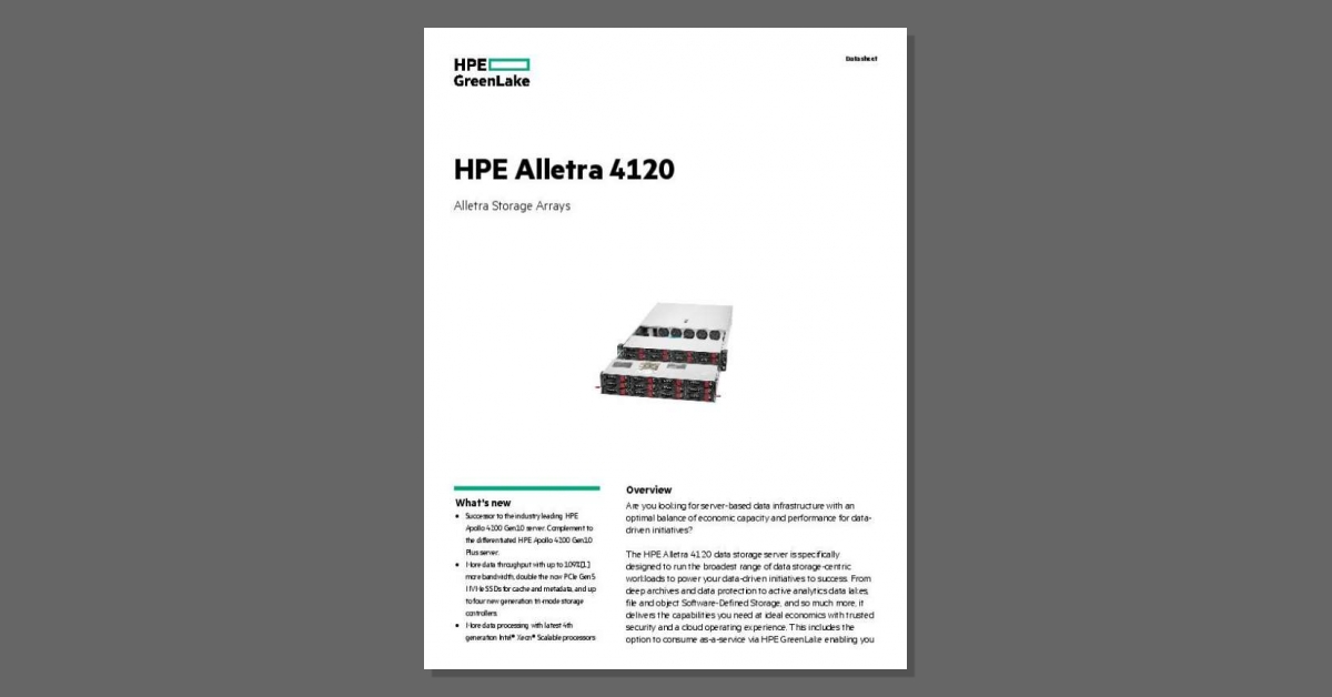 HPE Alletra 4120: Alletra Storage Arrays