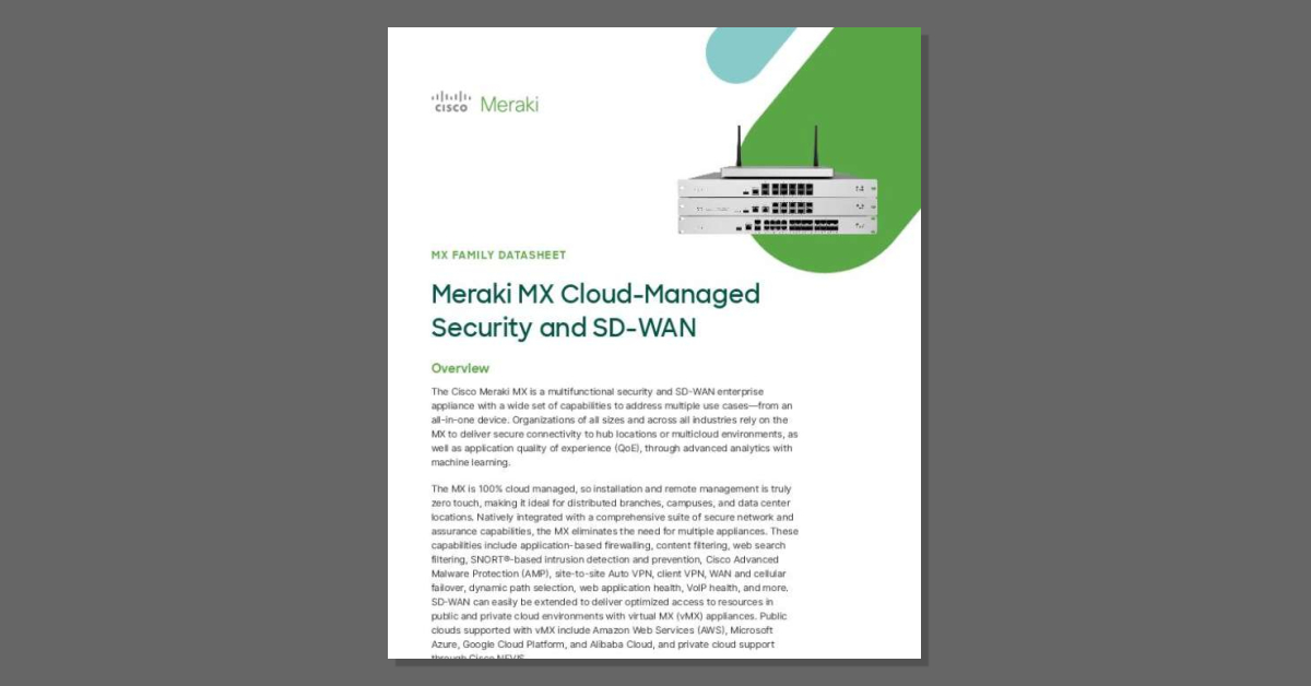 Cisco Meraki MX Datasheet