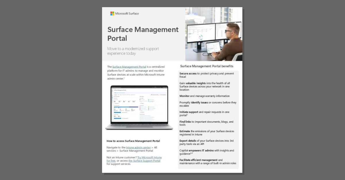 Surface Management Portal Overview and FAQ