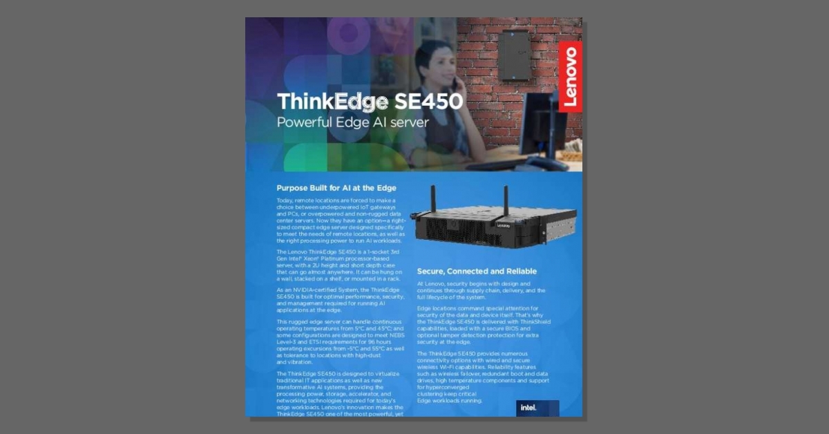 ThinkEdge SE450 Powerful Edge AI server