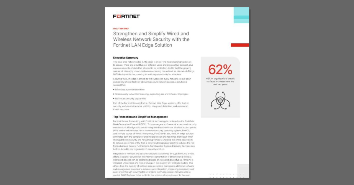 Strengthen and Simplify Wired and Wireless Network Security with the ...